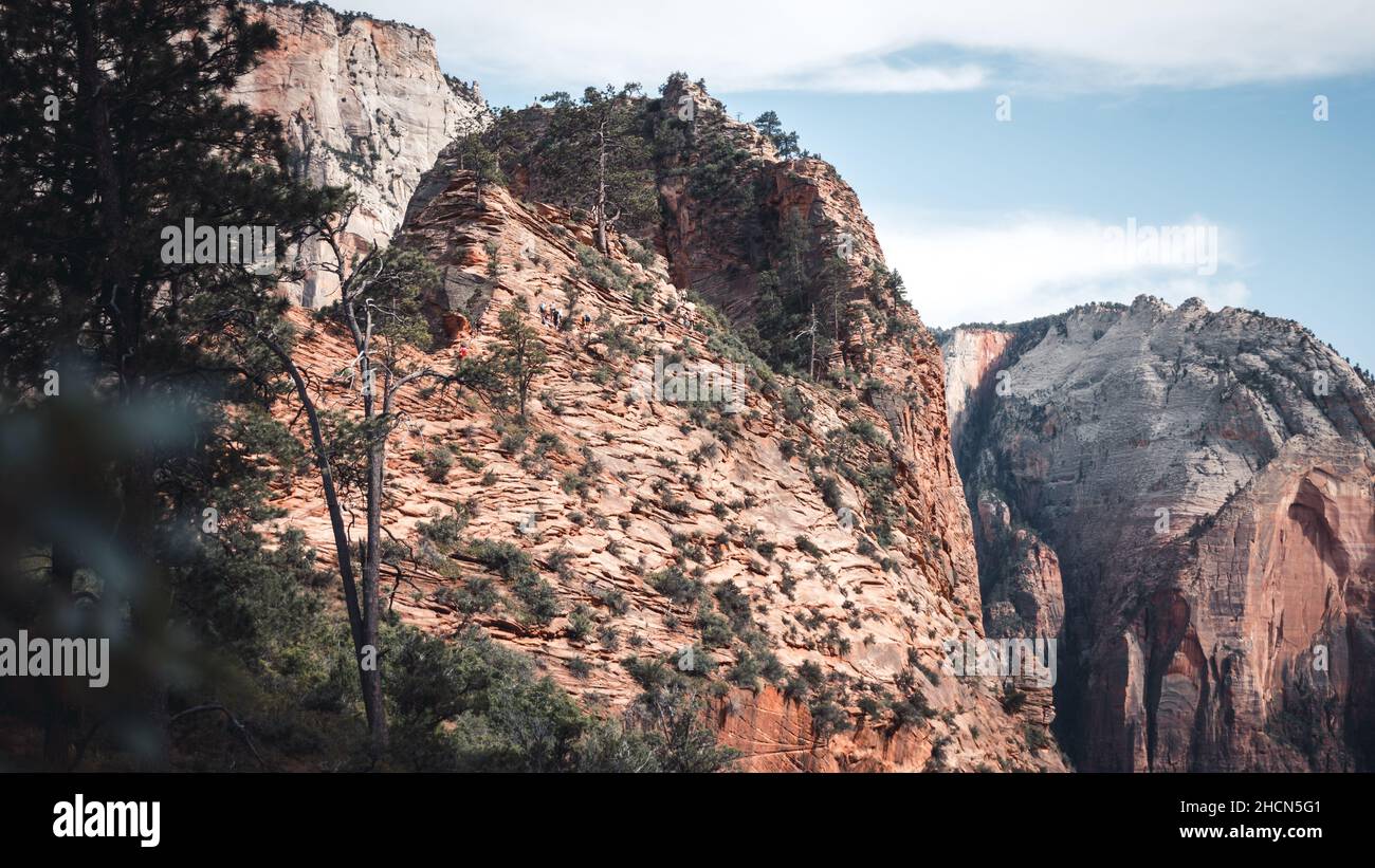 Beautiful views at the angels landing hike in Zion National Park, Utah ...