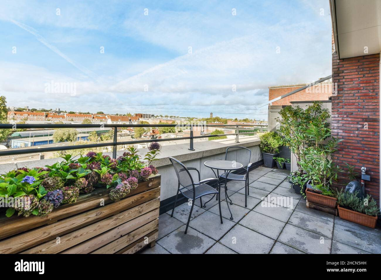 Balcony of a beautiful house in the daytime Stock Photo - Alamy