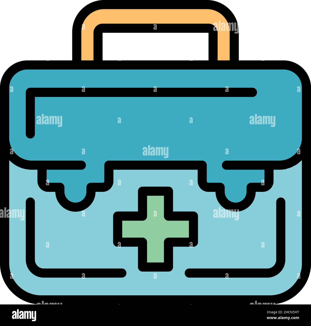 Doctor box icon. Outline doctor box vector icon color flat isolated ...