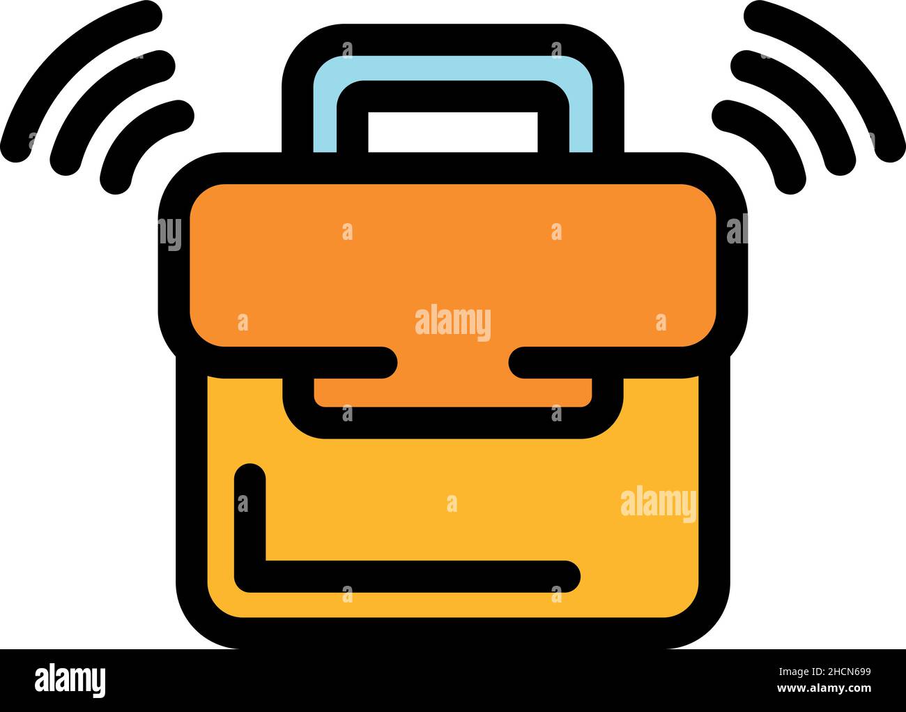 Worker suitcase icon. Outline worker suitcase vector icon color flat ...