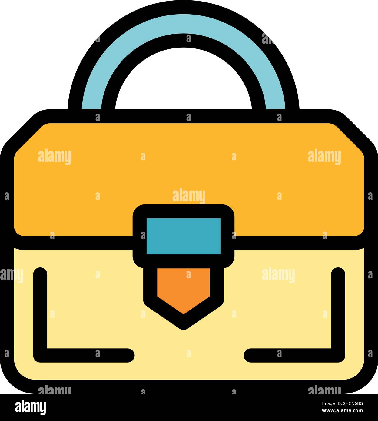 Business briefcase icon. Outline business briefcase vector icon color ...