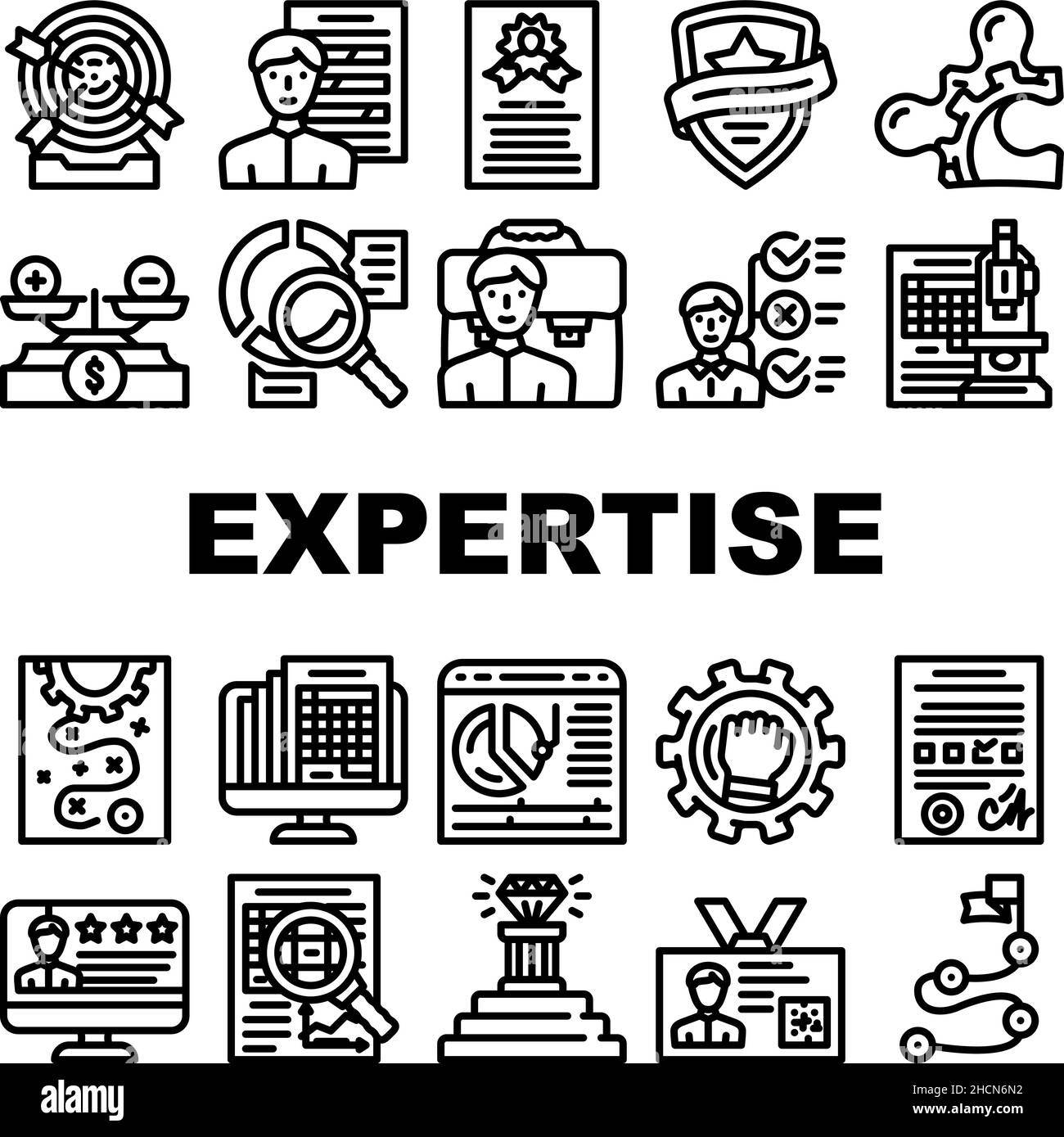 Expertise Business Processing Icons Set Vector Stock Vector Image & Art ...