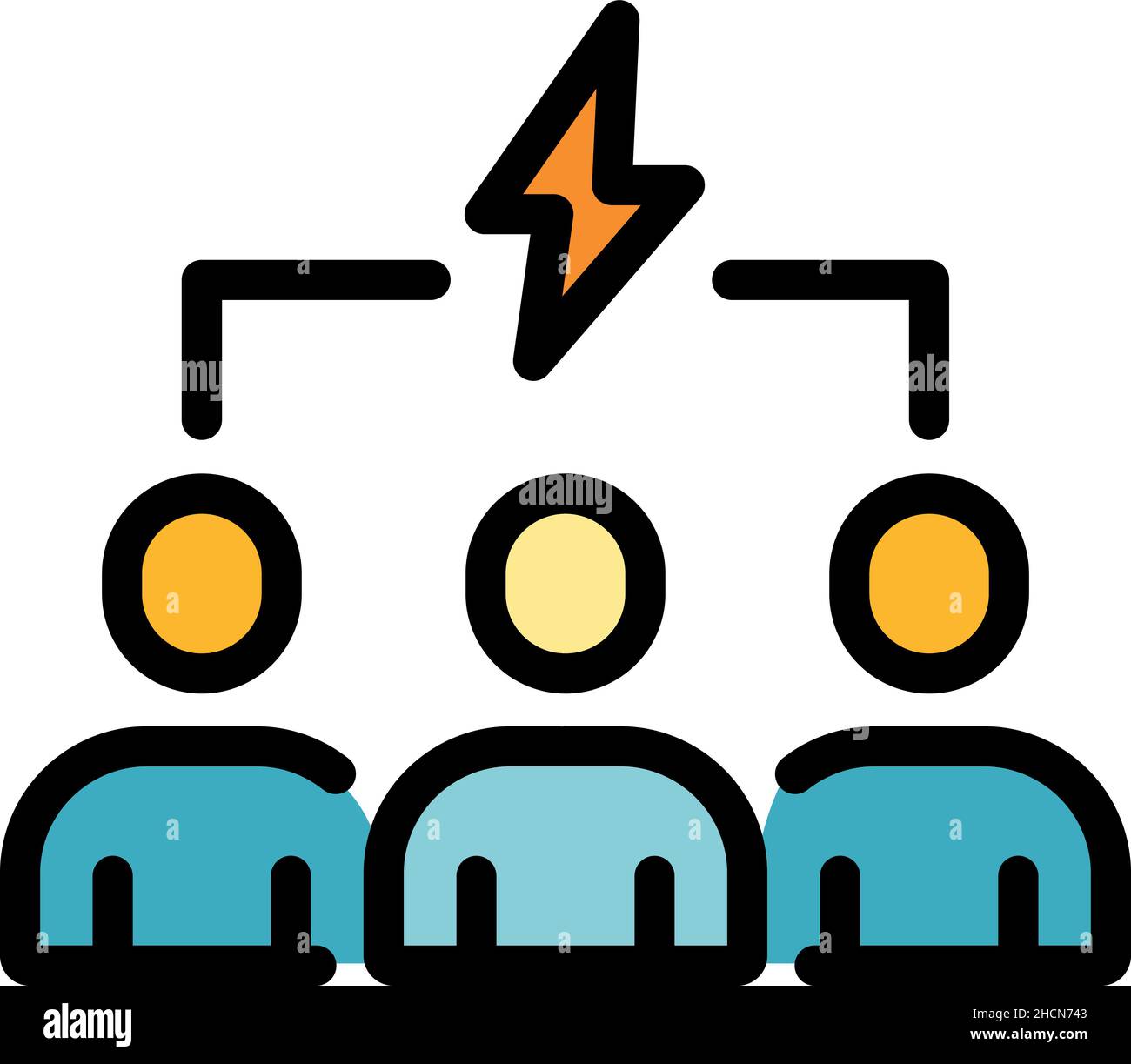 Team opportunity icon. Outline team opportunity vector icon color flat ...