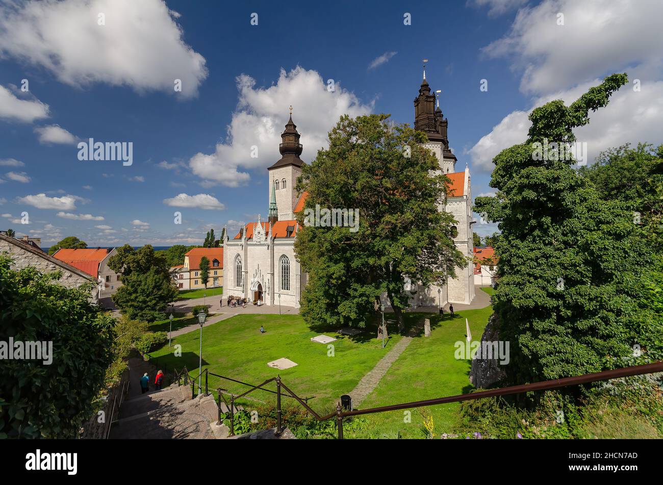 Medieval Visby domkyrka, Visby Cathedral in the centre of Visby on the ...