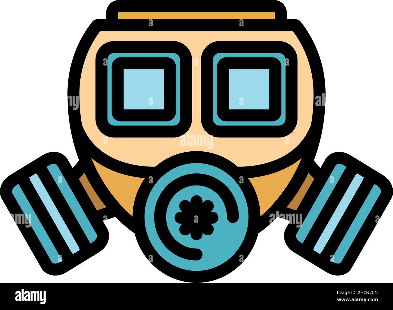 Radioactive gas mask icon. Outline radioactive gas mask vector icon ...