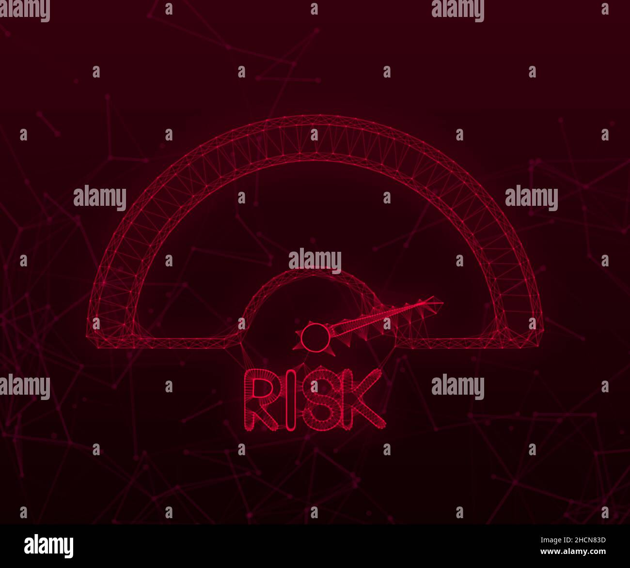 Risk icon on speedometer. High risk meter. Vector illustration Stock ...