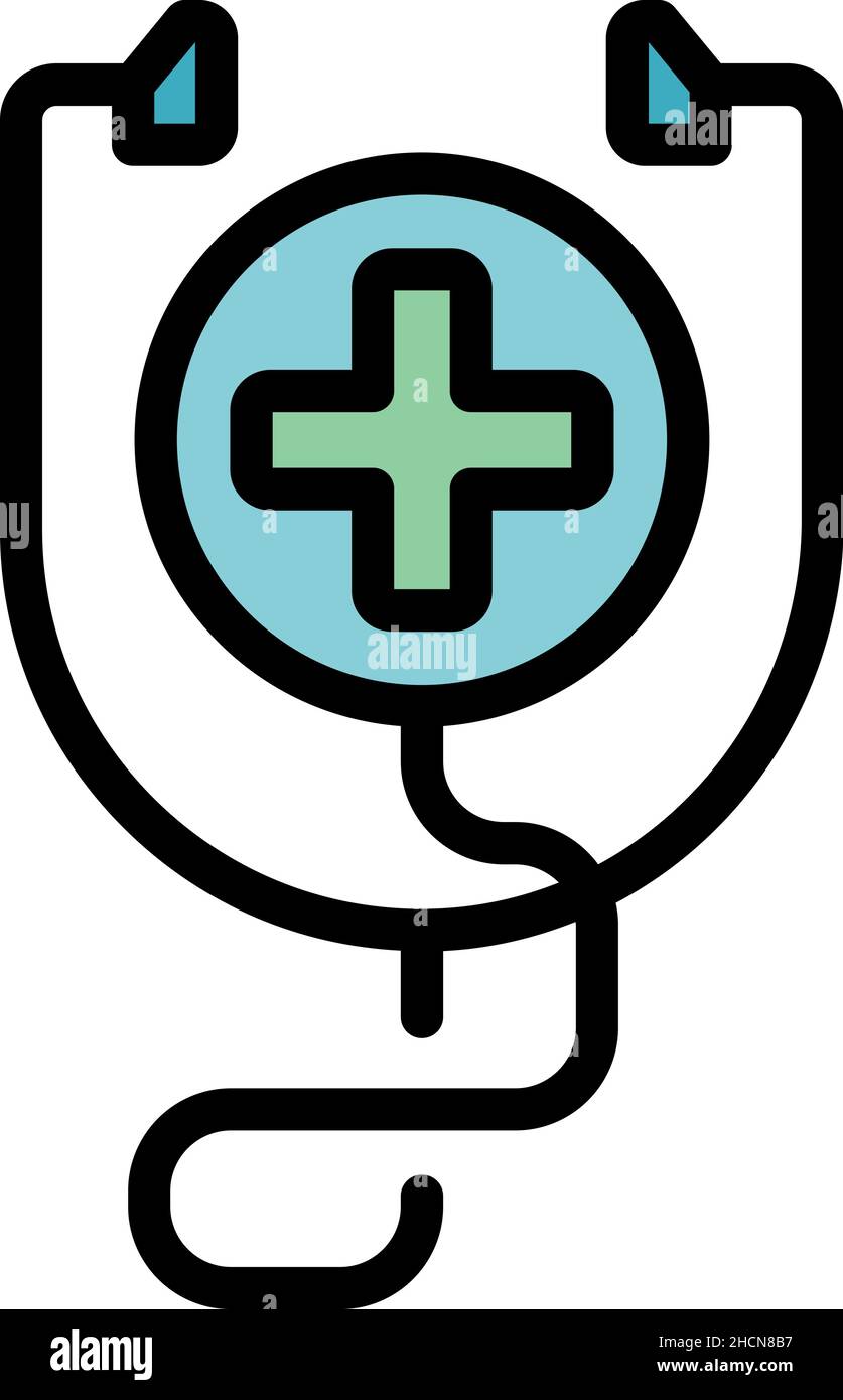 Digital health care icon. Outline digital health care vector icon color ...