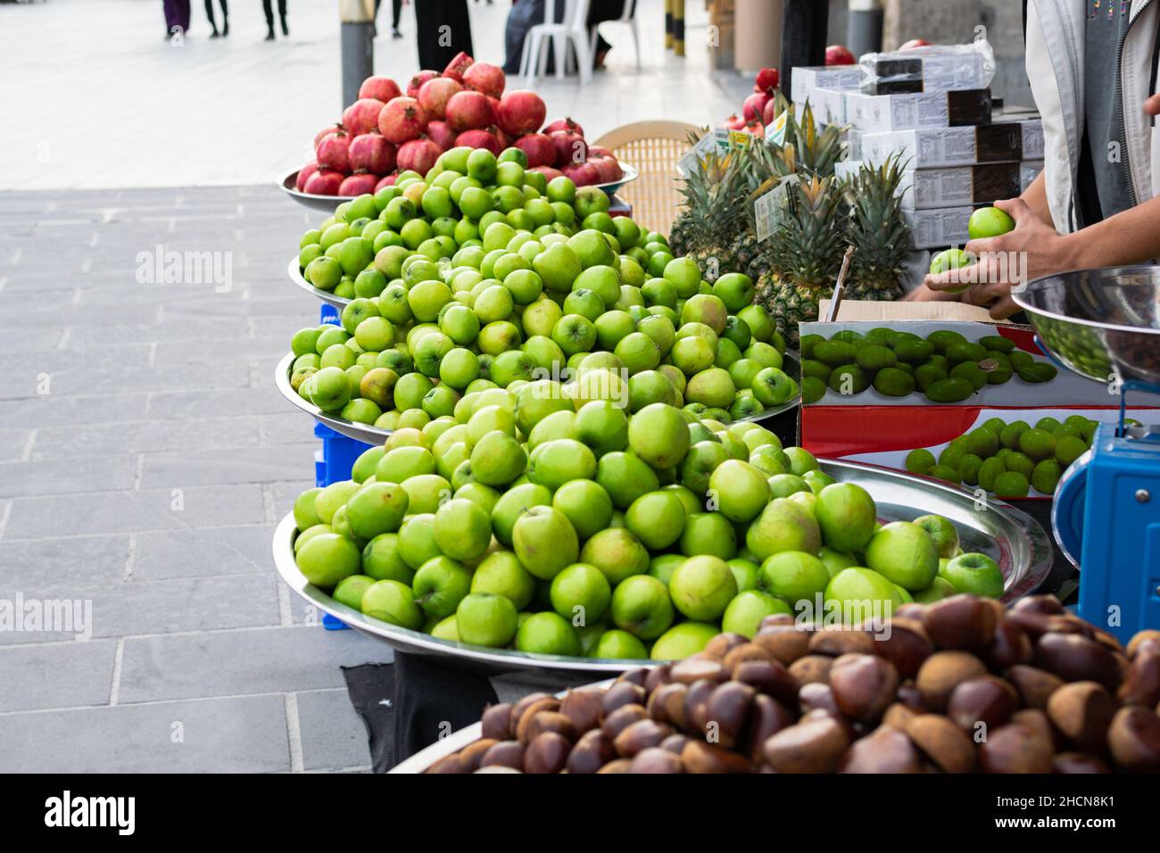 local fruit market for fruits and nuts Stock Photo - Alamy