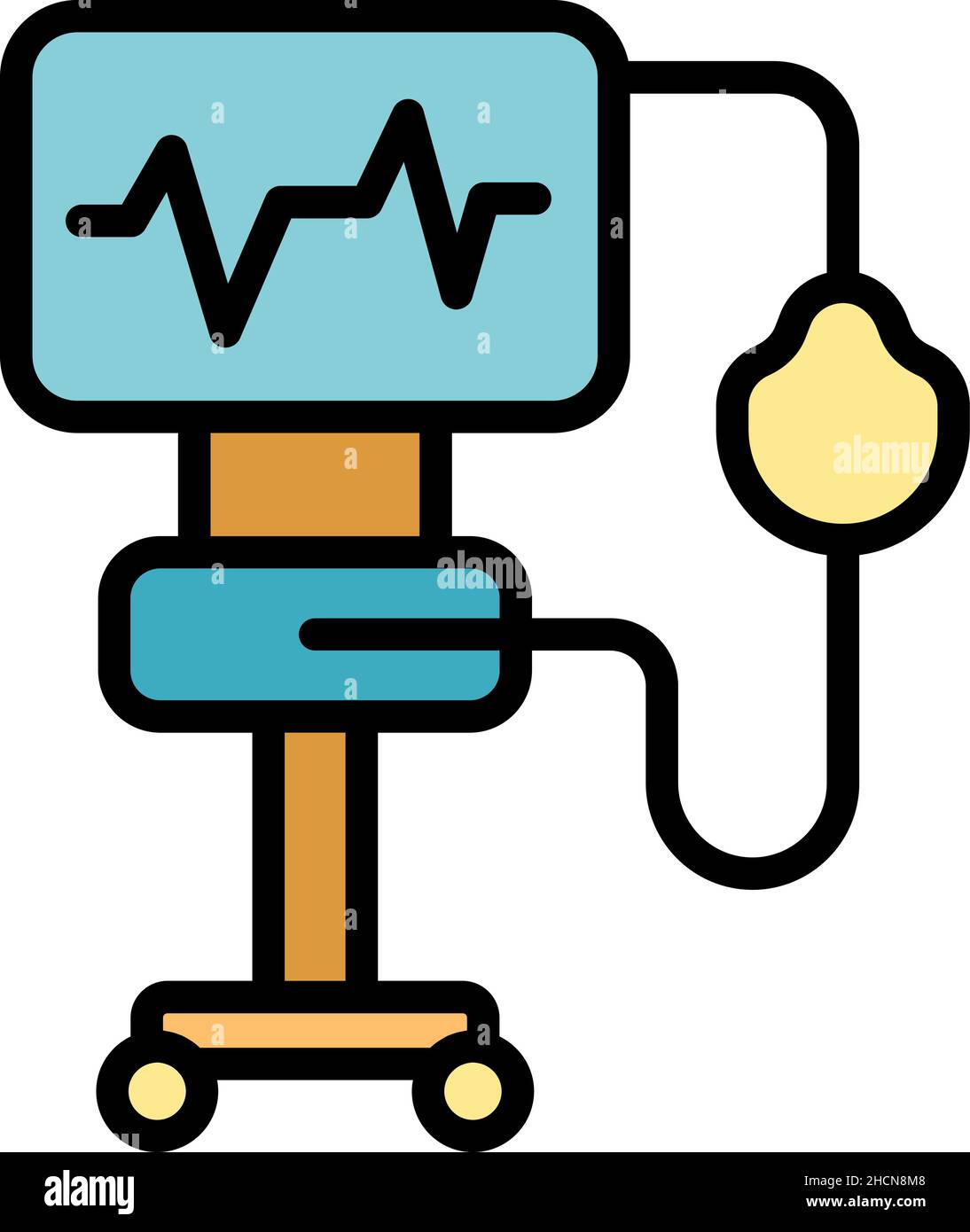 Virus ventilator medical machine icon. Outline virus ventilator medical ...