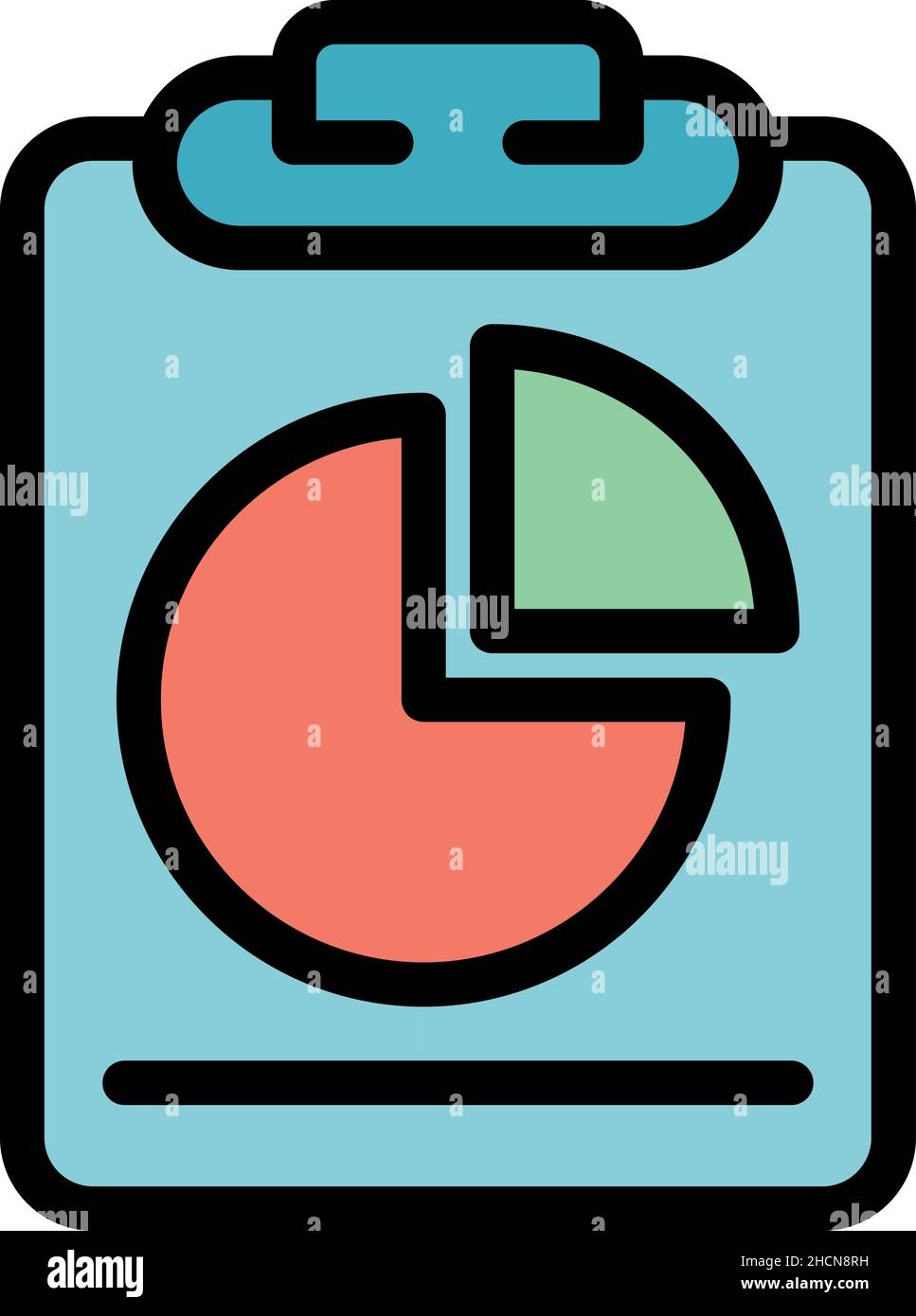 Chart clipboard icon. Outline chart clipboard vector icon color flat ...