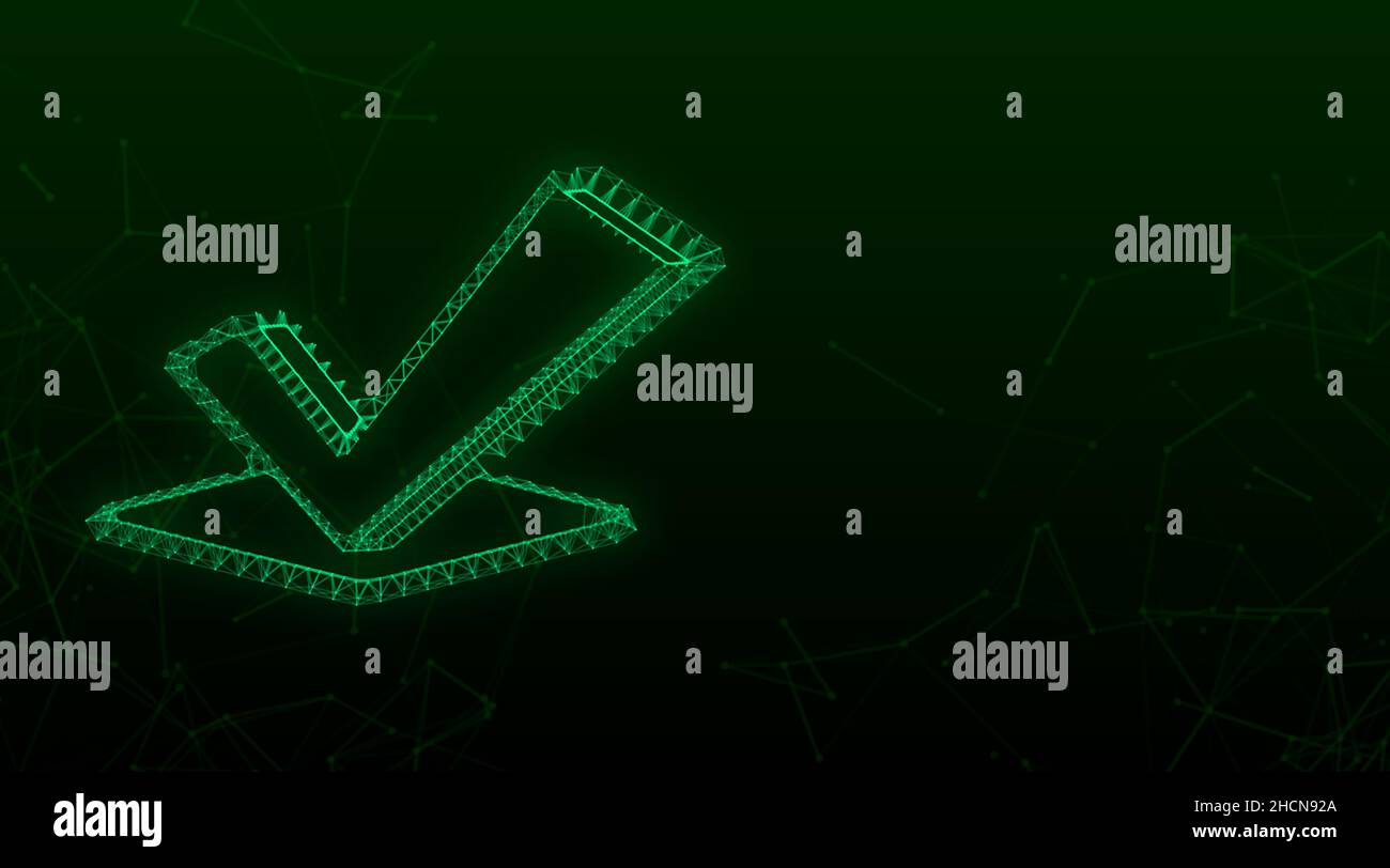 Checkmark. Green approved sticker on white background. Vector stock ...