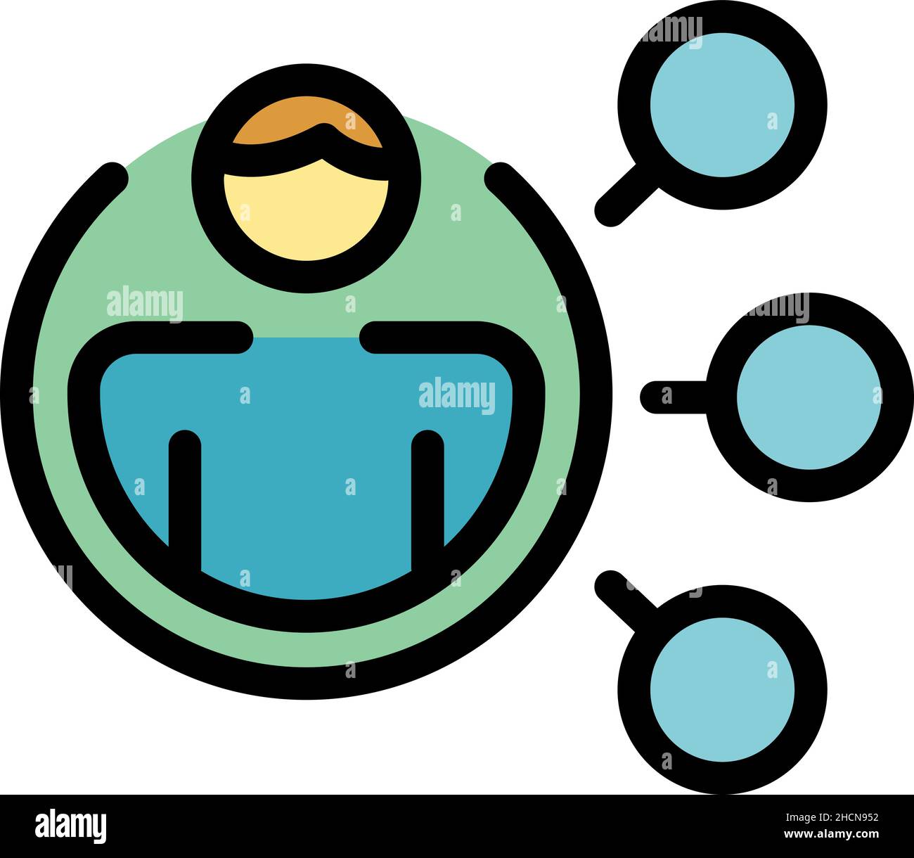 Recruiter job icon. Outline recruiter job vector icon color flat ...