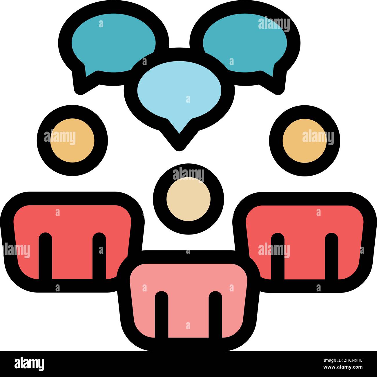 Human communication icon. Outline human communication vector icon color ...