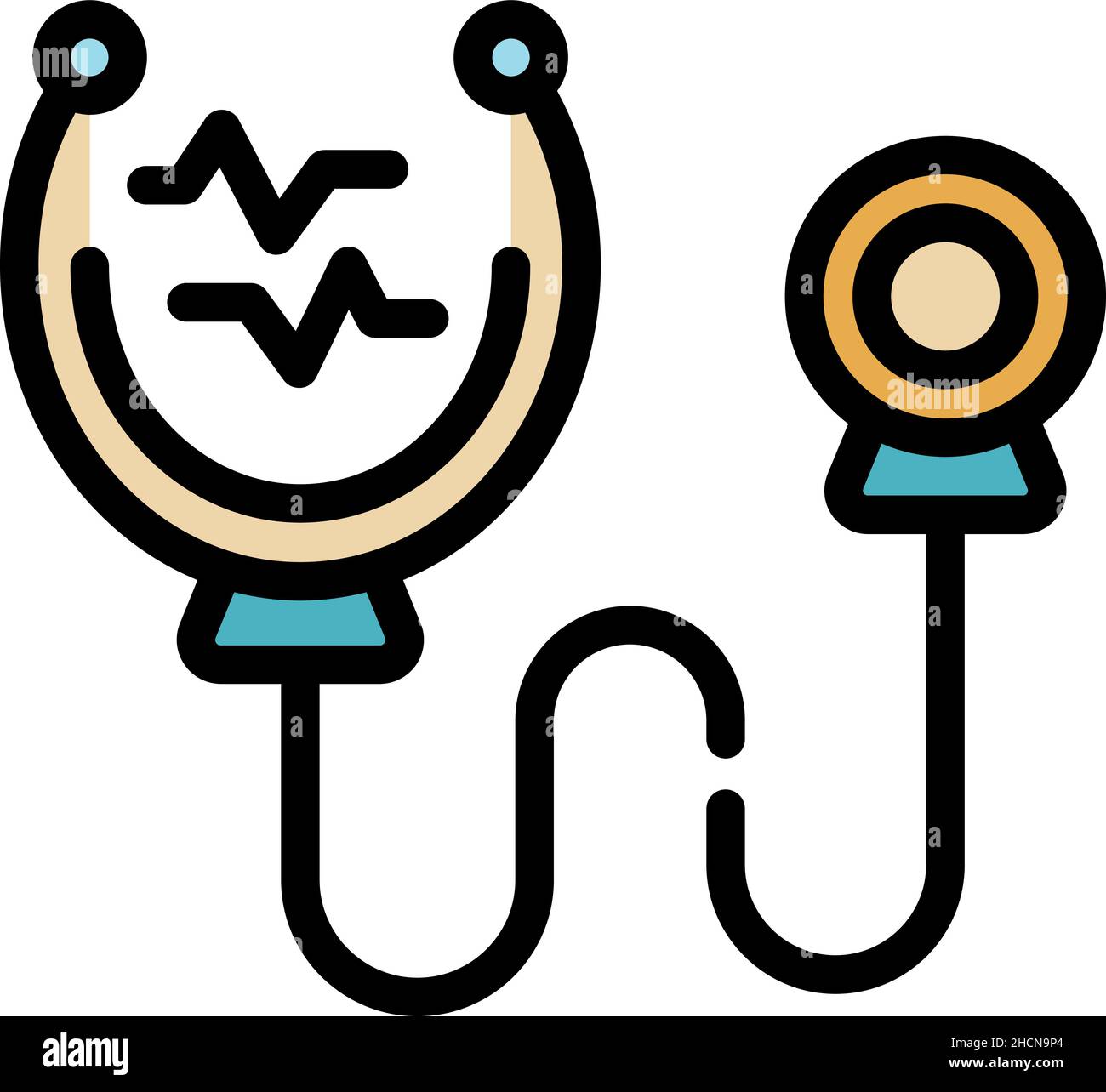 Healthcare stethoscope icon. Outline healthcare stethoscope vector icon ...