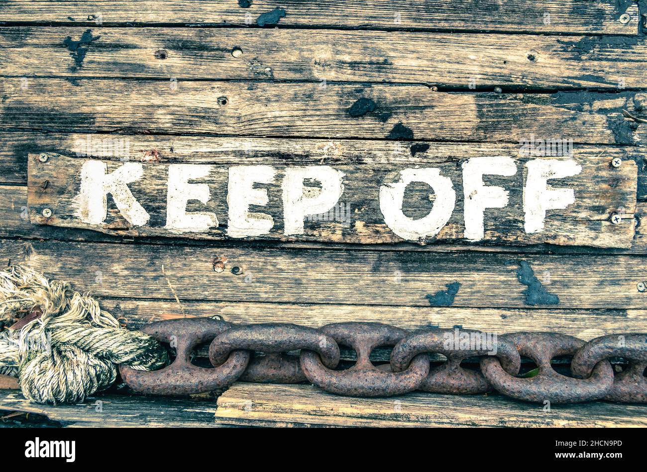 Keep Off sign - Wooden painted background - Vintage filtered look Stock ...