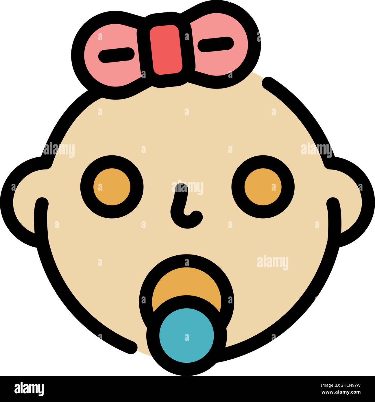 Newborn baby icon. Outline newborn baby vector icon color flat isolated ...