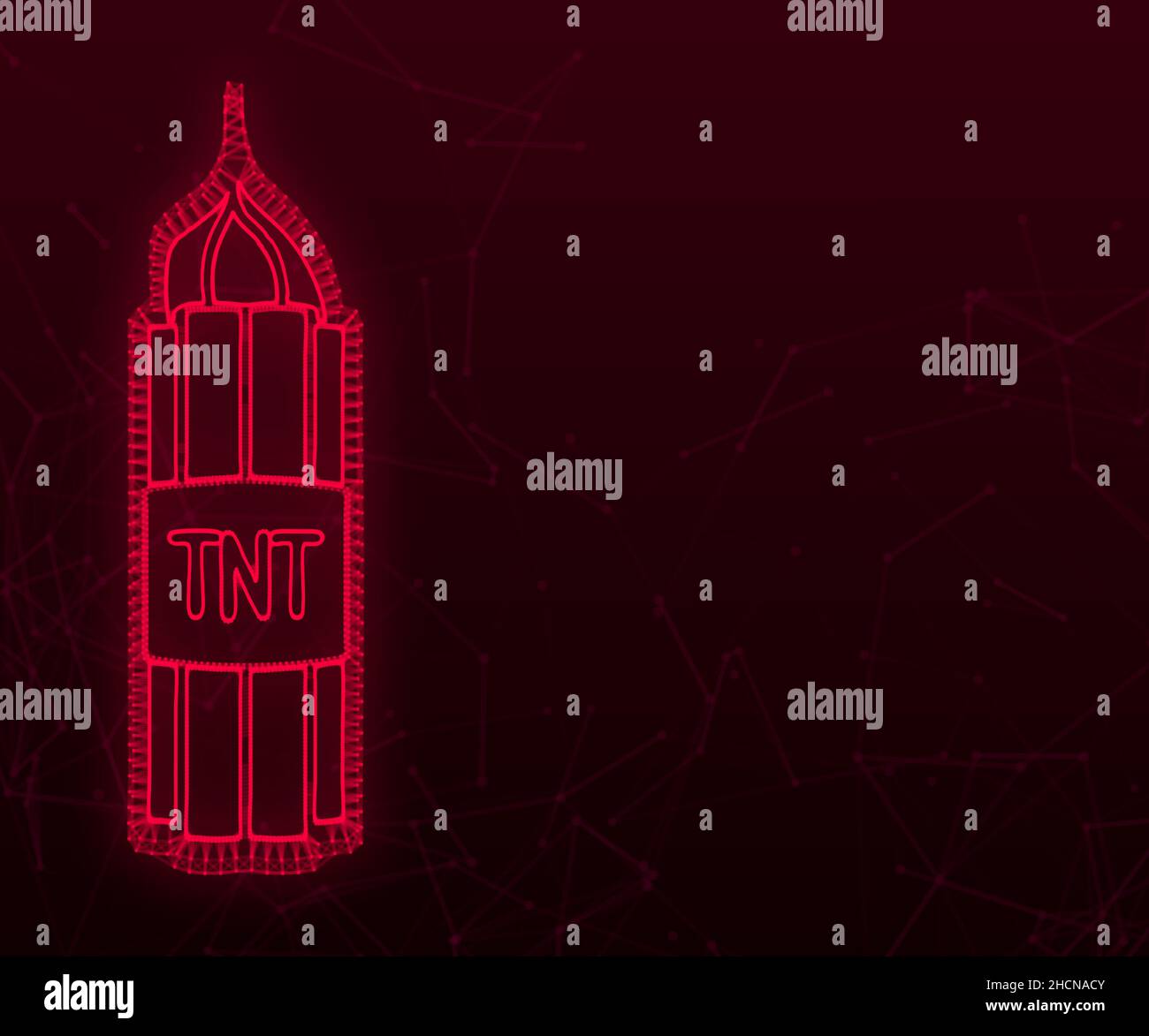 Red dynamite pack with electric time bomb, TNT. Vector illustration ...