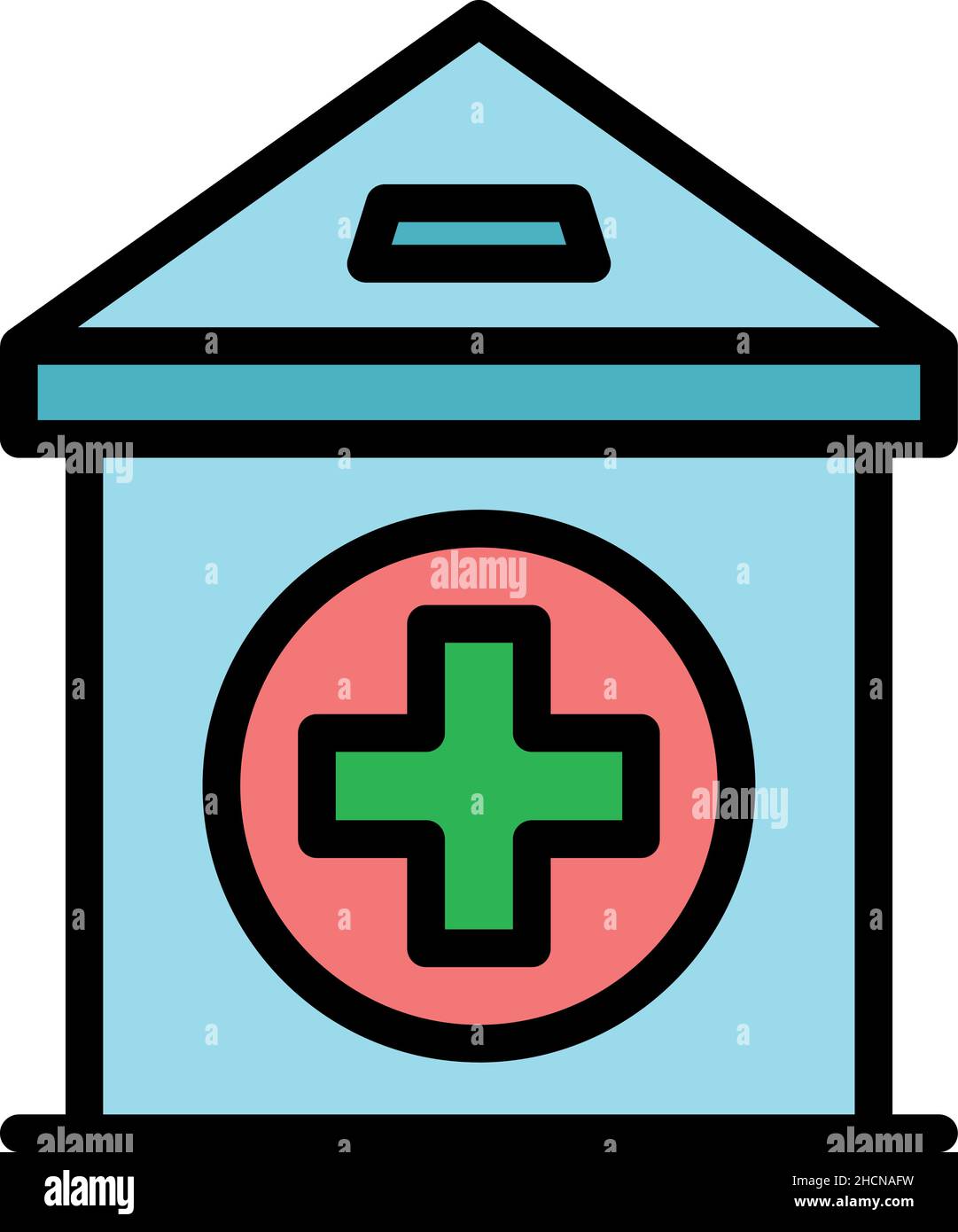 Home family doctor icon. Outline home family doctor vector icon color ...