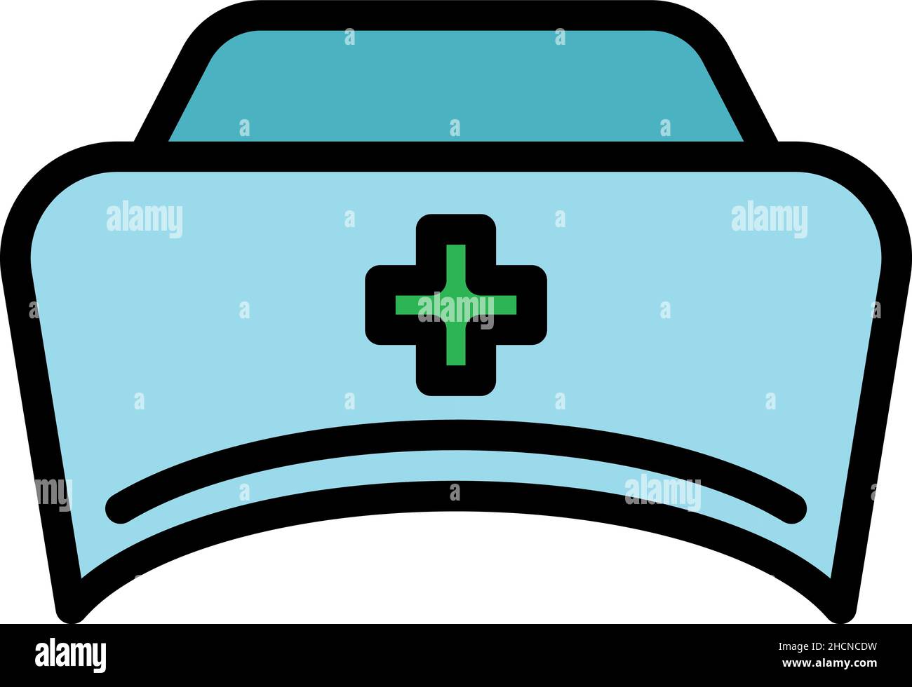 Medical nurse cap icon. Outline medical nurse cap vector icon color ...