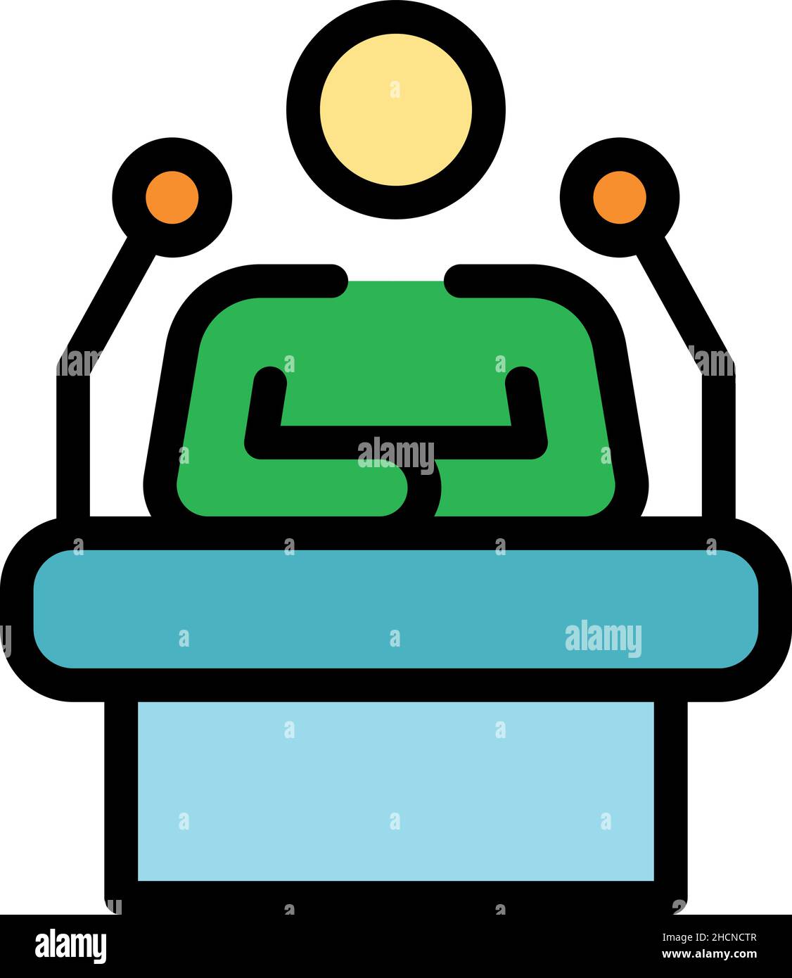 Event speaker icon. Outline event speaker vector icon color flat ...