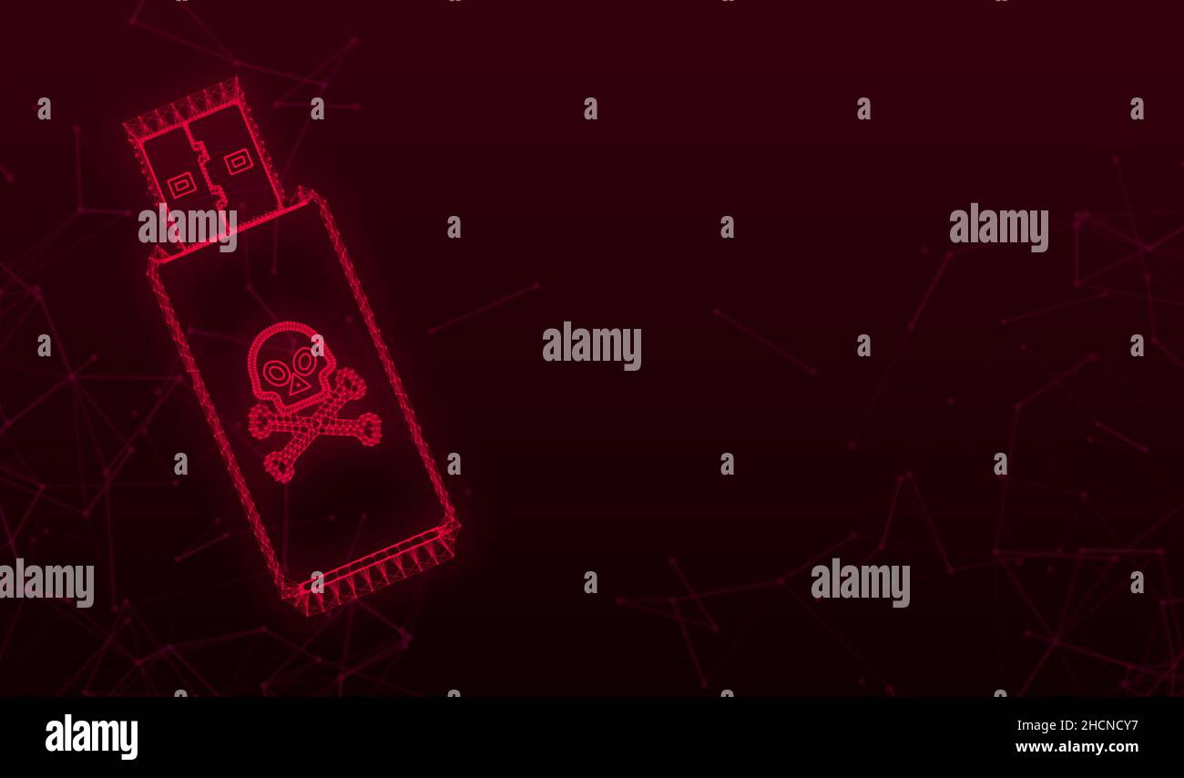 Computer virus on usb flash card. Virus protection. Vector stock ...