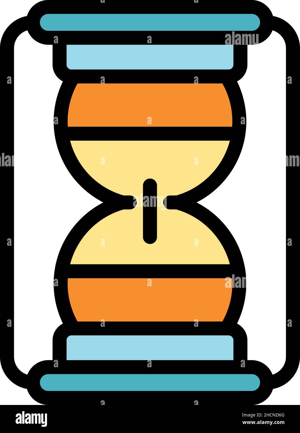 Sand watch icon. Outline sand watch vector icon color flat isolated ...