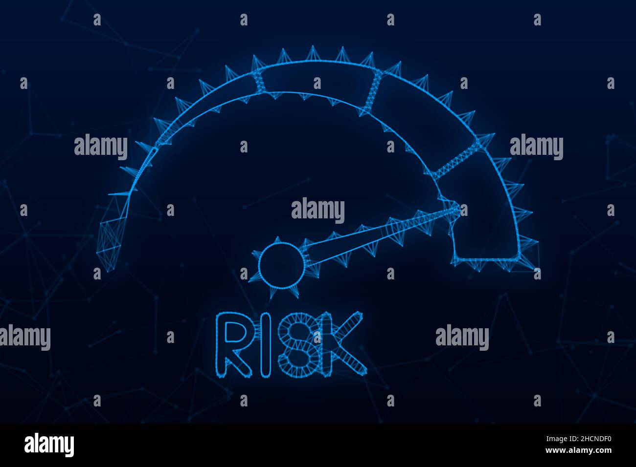Risk icon on speedometer. High risk meter. Vector illustration Stock ...