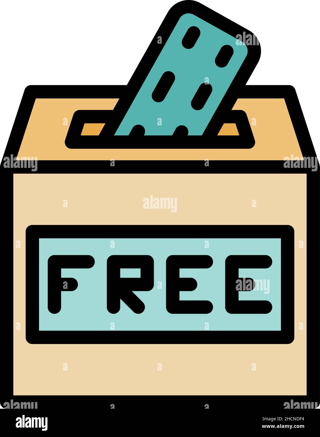 Donation box icon. Outline donation box vector icon color flat isolated ... Donation box icon. Outline donation box vector icon color flat isolated ...