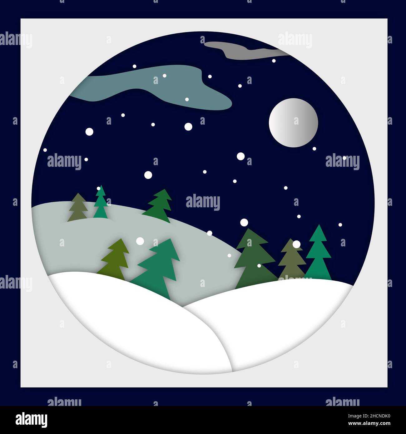 snow landscape illustration Stock Photo - Alamy