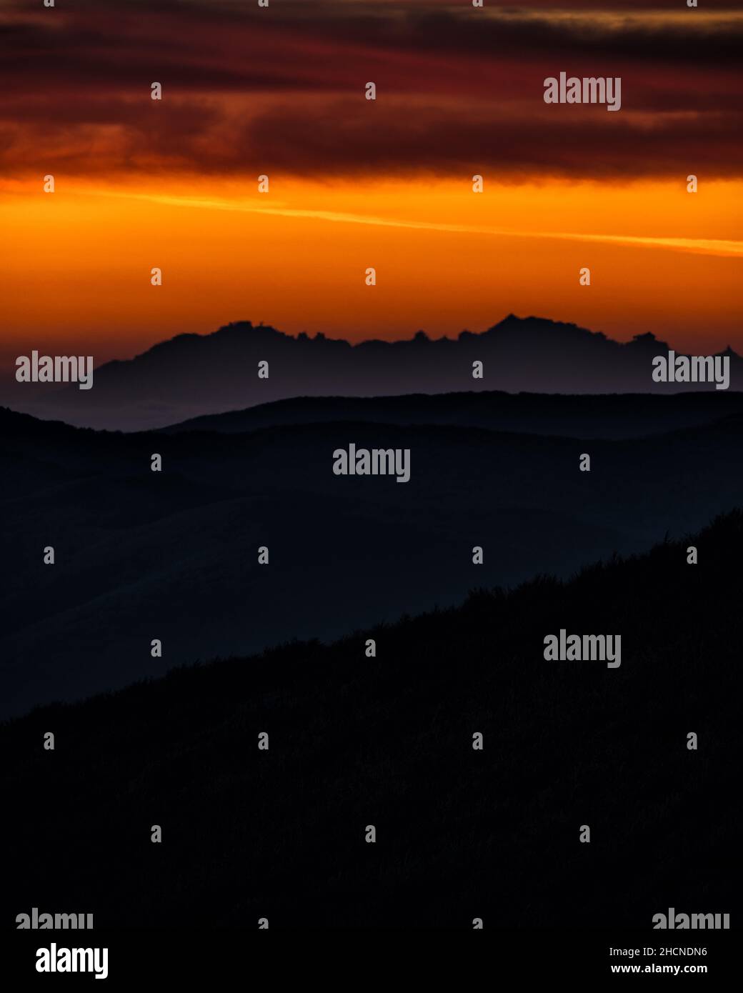 Temperature inversion in the mountains. The Tatra Mountains seen from ...