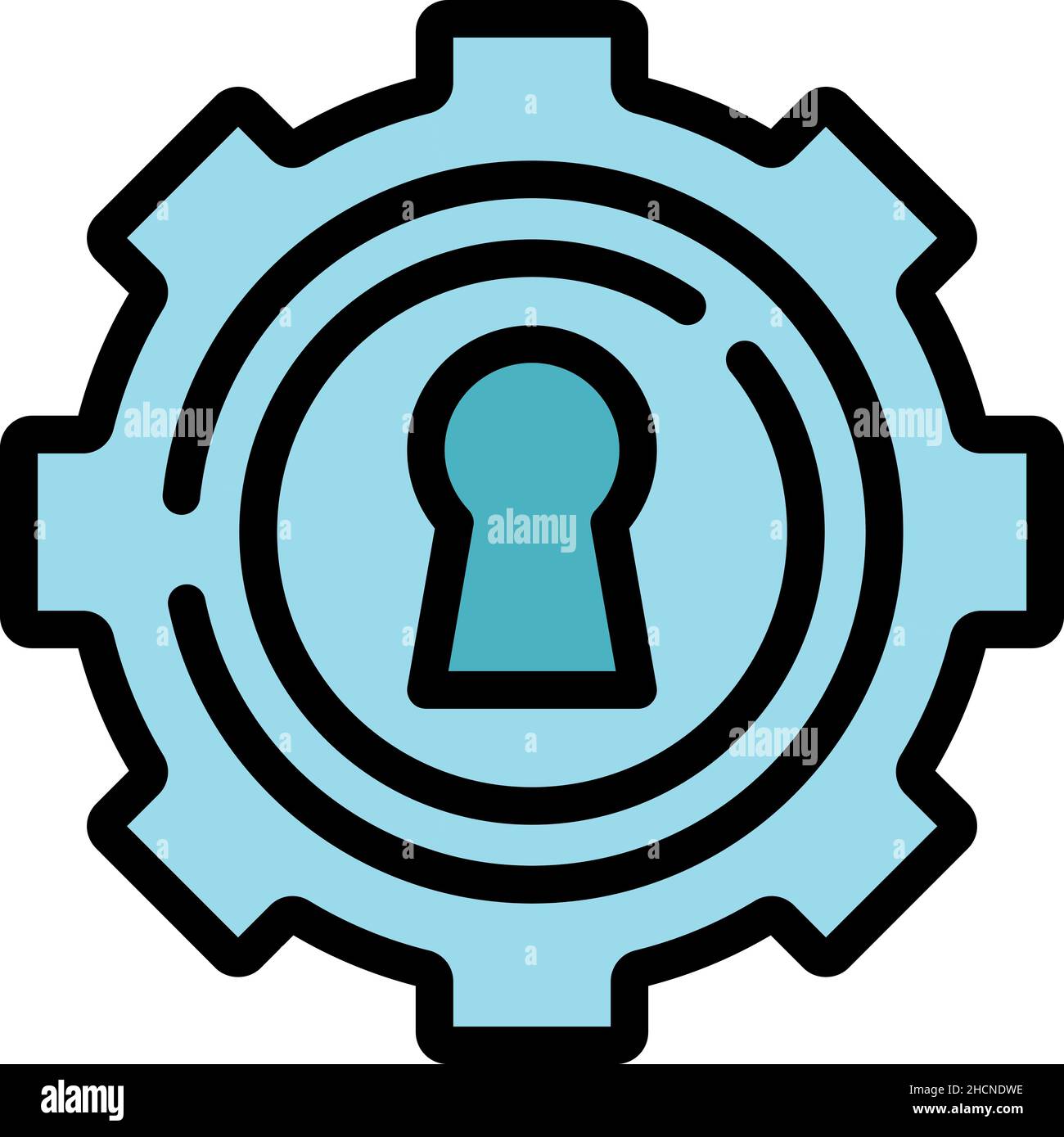 Problem lock icon. Outline problem lock vector icon color flat isolated ...