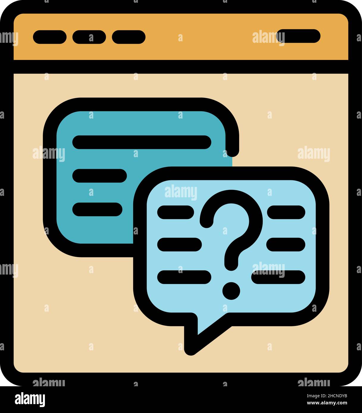 Problem questions icon. Outline problem questions vector icon color ...