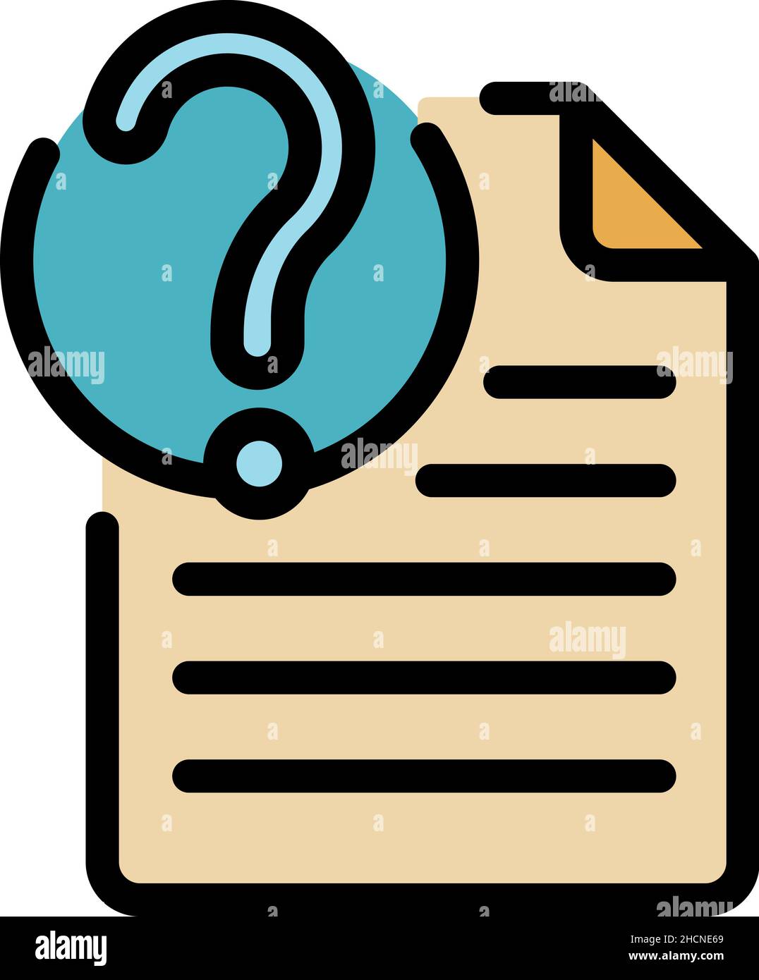 Question document icon. Outline question document vector icon color ...