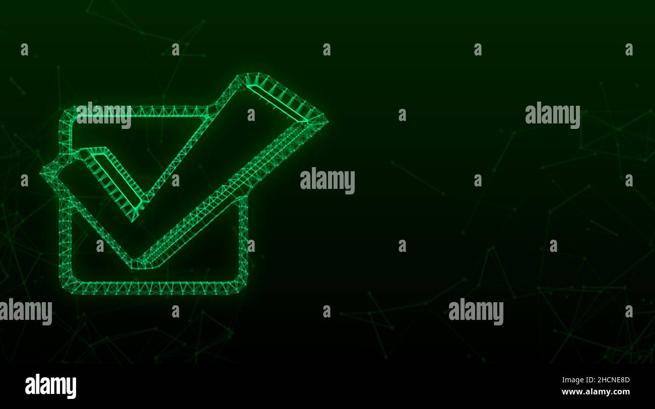 Checkmark. Green approved sticker on white background. Vector stock ...