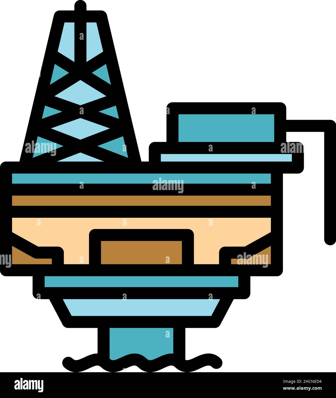 Plant sea drilling rig icon. Outline plant sea drilling rig vector icon ...