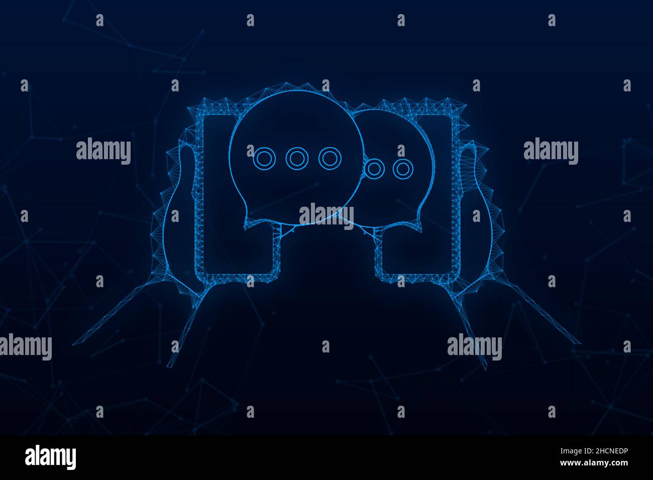 Chat Message Bubbles on smartphone screen. Social network. Messaging ...