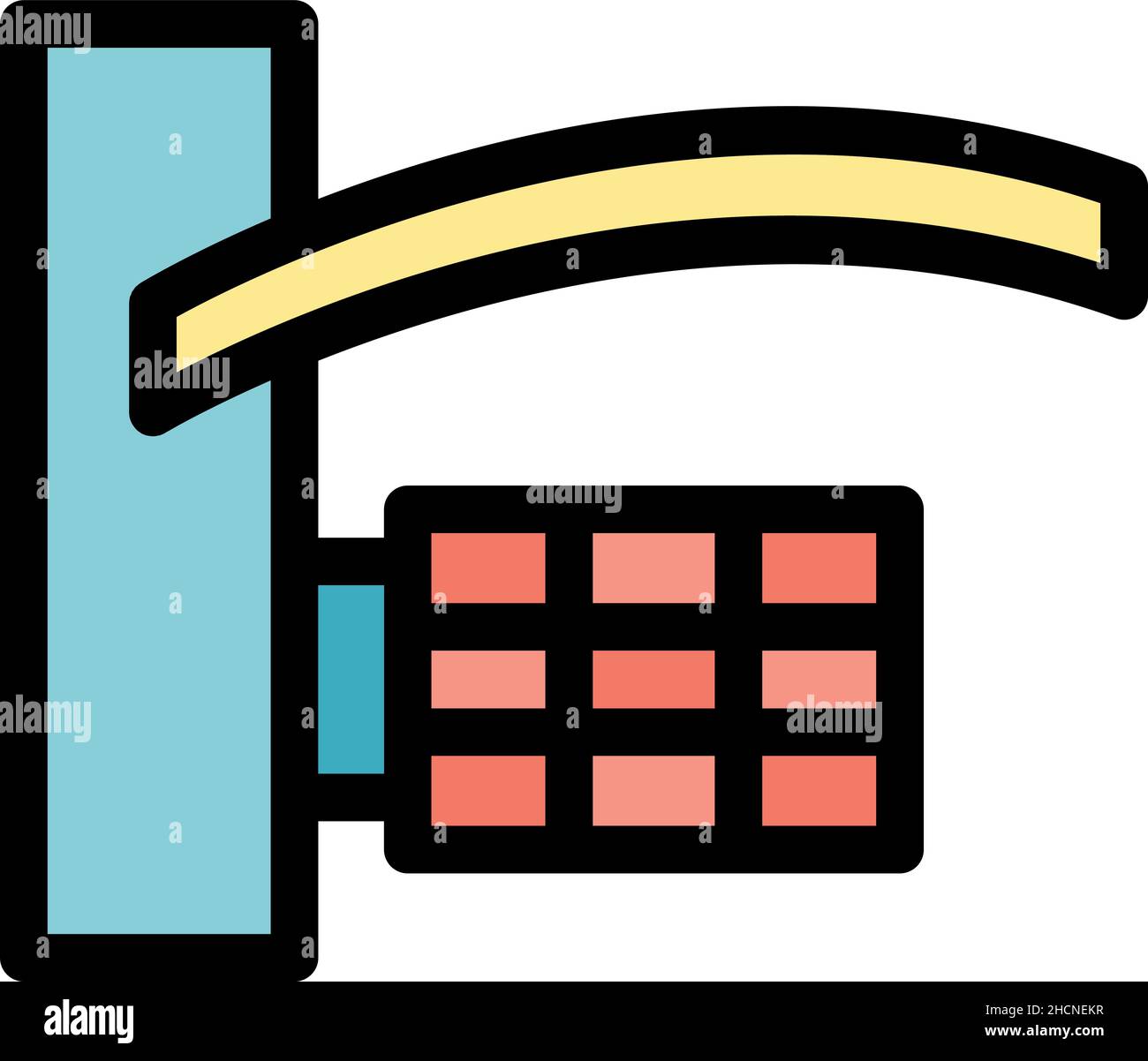 Iron door handle icon. Outline iron door handle vector icon color flat ...