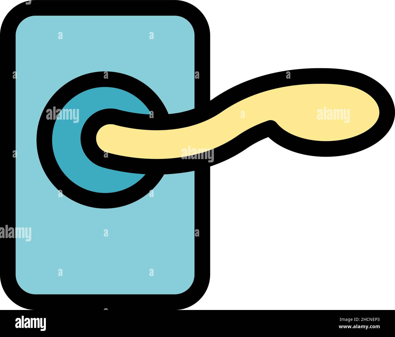 Front door handle icon. Outline front door handle vector icon color ...