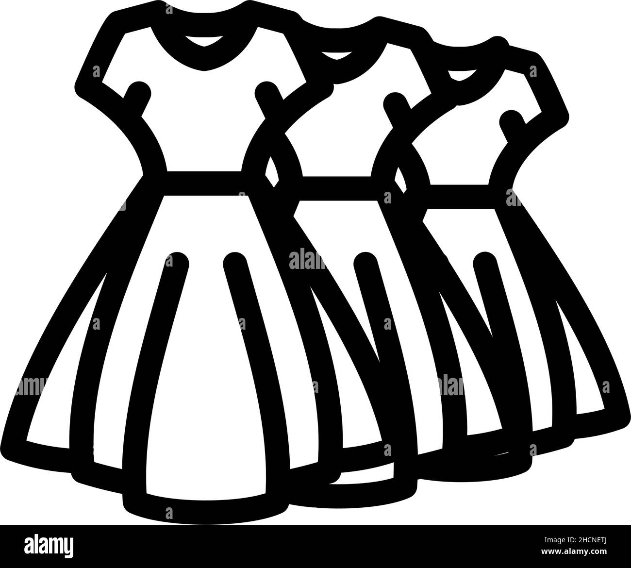 bridesmaid dress line icon vector illustration Stock Vector Image & Art ...
