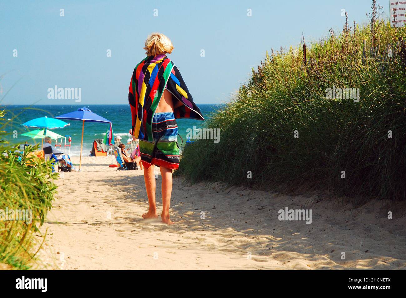 Arriving at Ditch Plains Beach, Montauk Long Island Stock Photo - Alamy