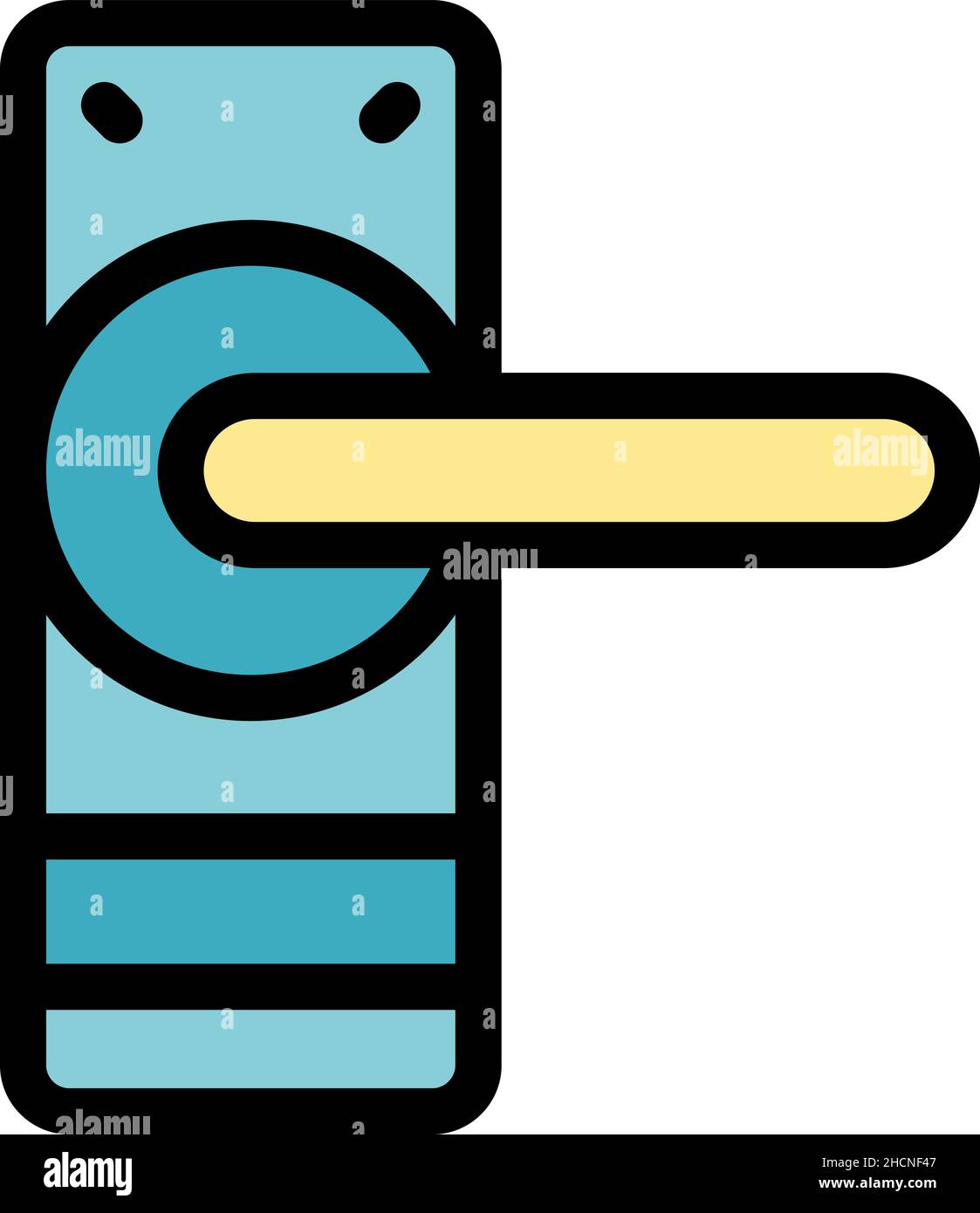 Home door handle icon. Outline home door handle vector icon color flat ...