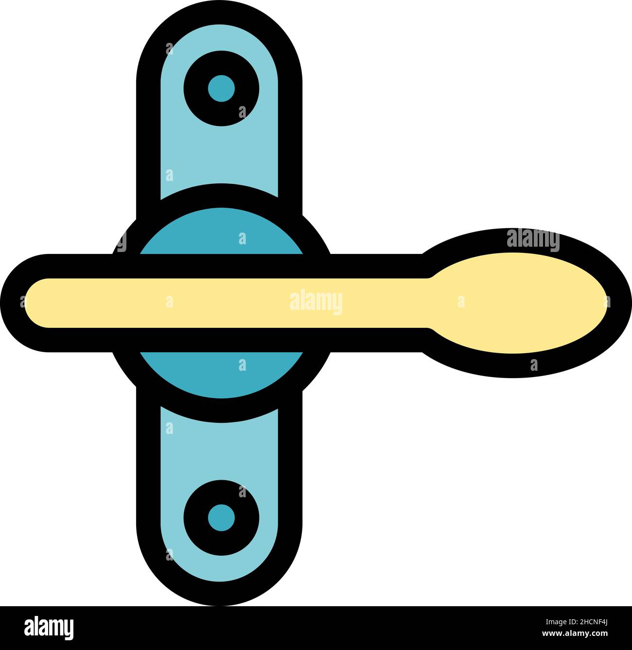 Metal door handle icon. Outline metal door handle vector icon color ...