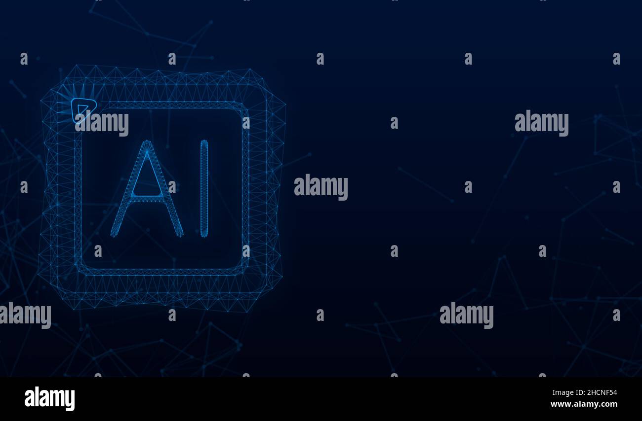 Isometric artificial intelligence digital brain neural network hi-res ...