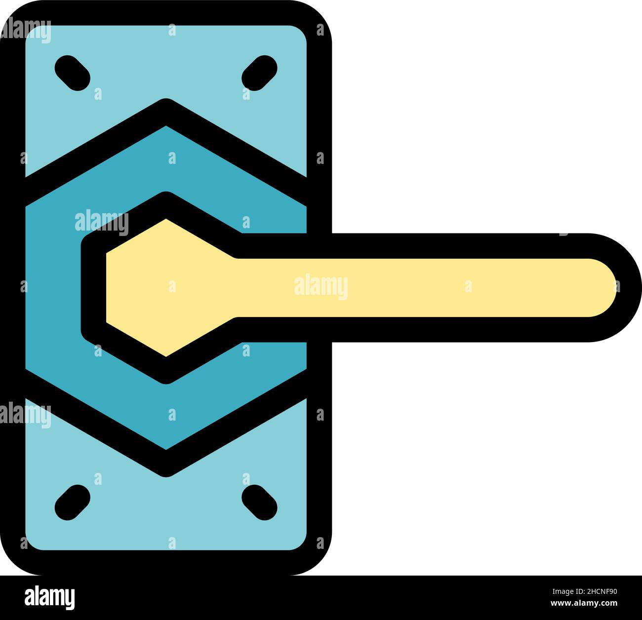 Decoration door handle icon. Outline decoration door handle vector icon ...