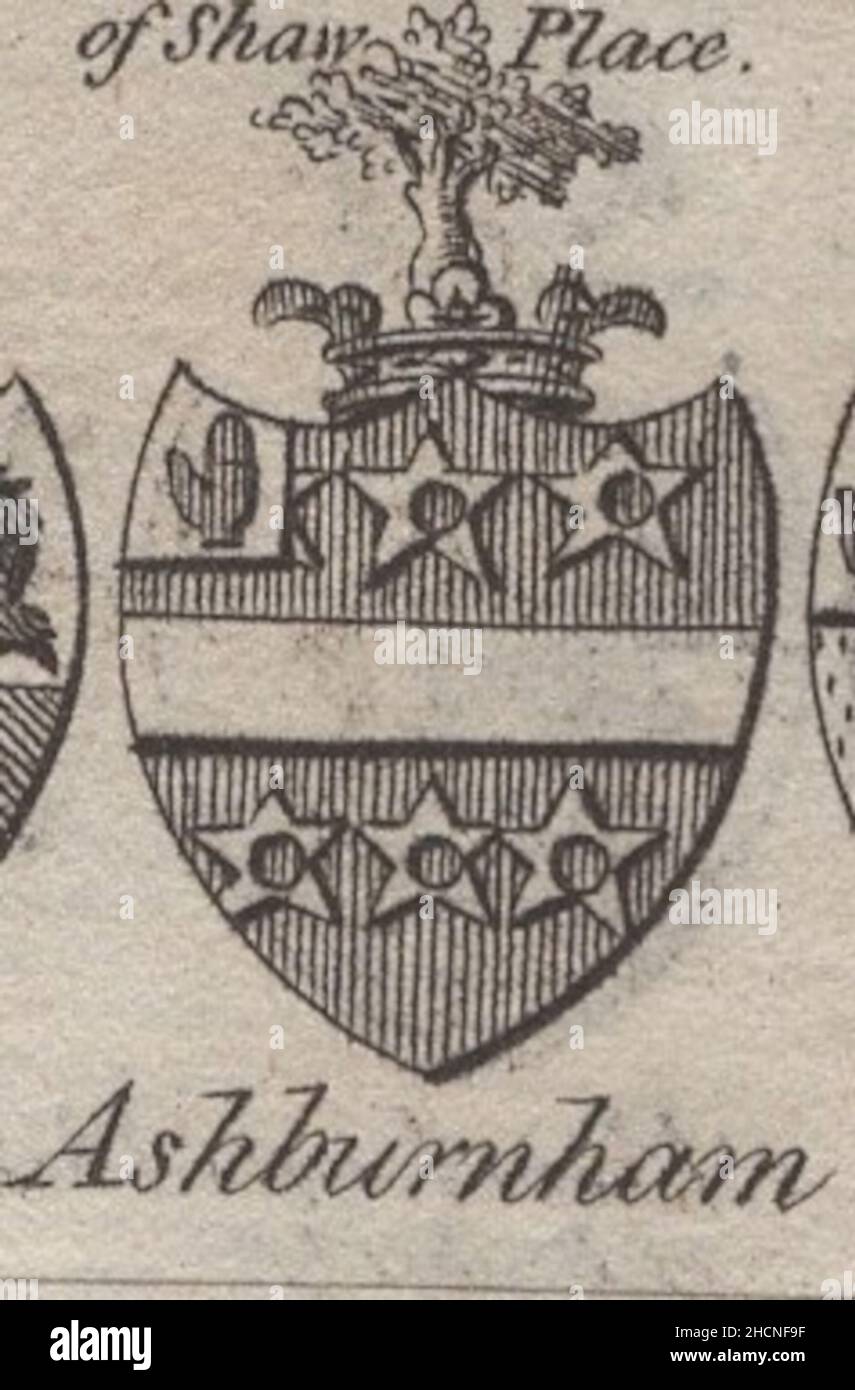 antique 18th century engraving heraldy coat of arms, English Baronet ...