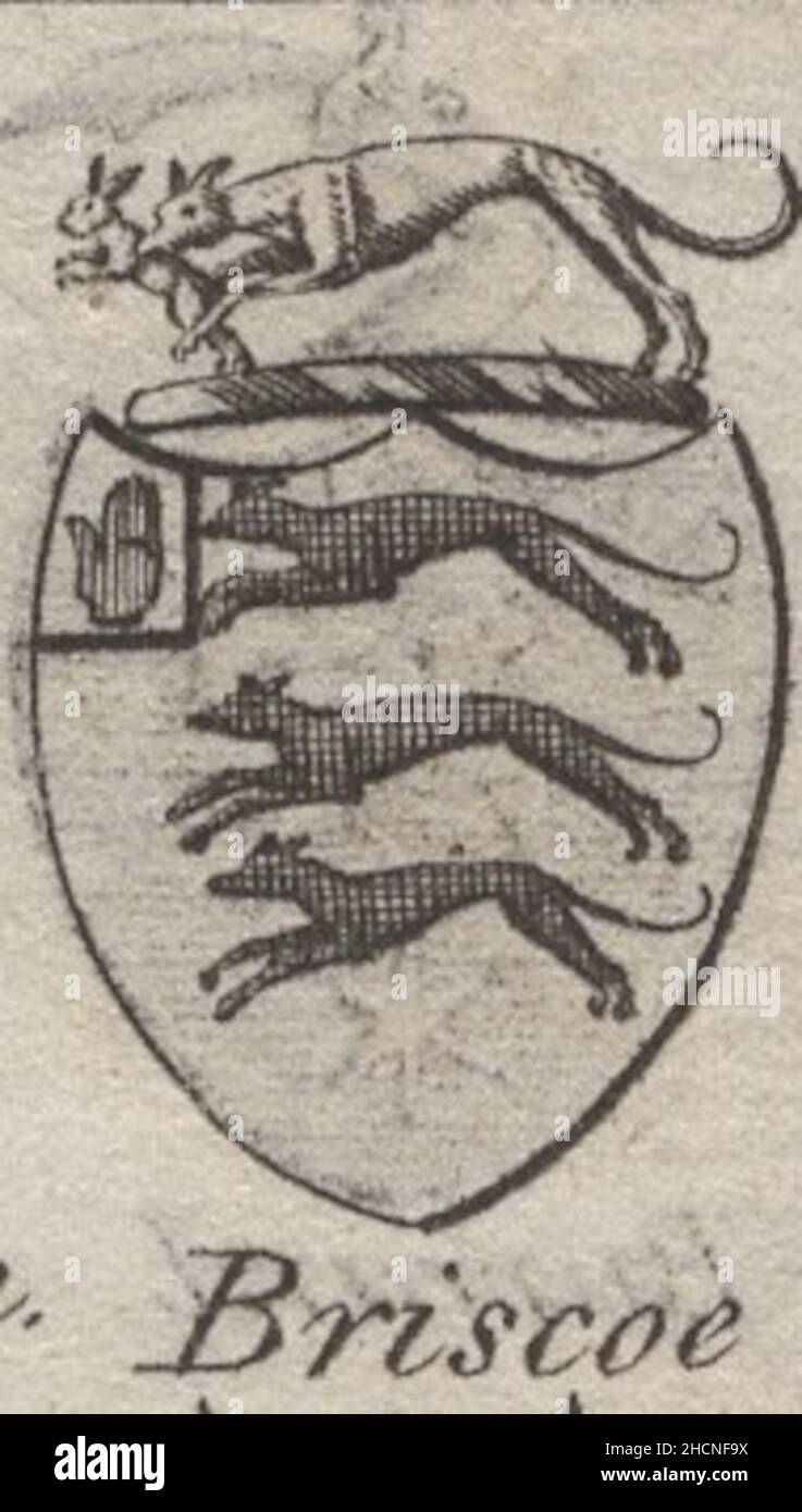 antique 18th century engraving heraldy coat of arms, English Baronet ...