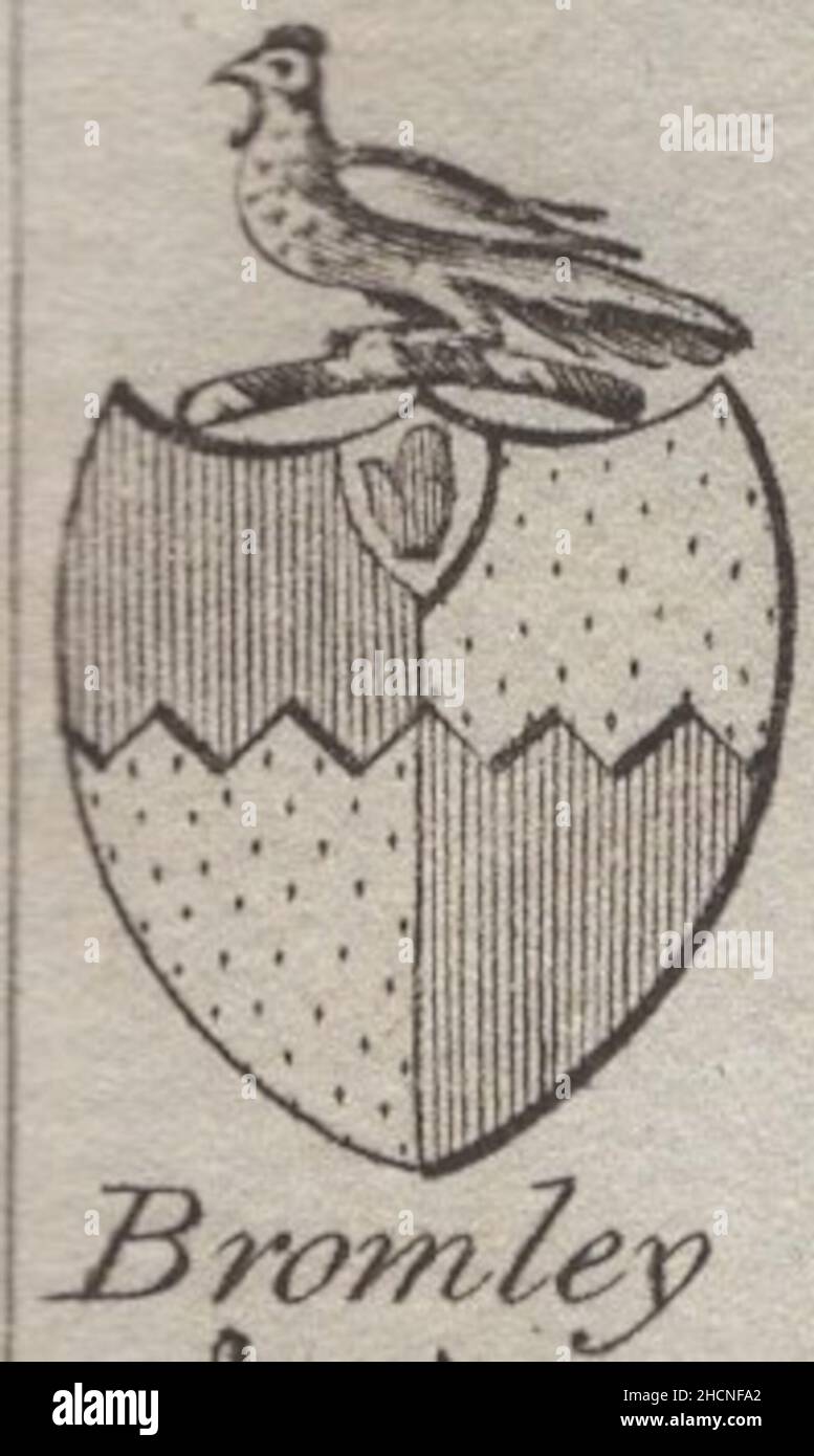 antique 18th century engraving heraldy coat of arms, English Baronet ...