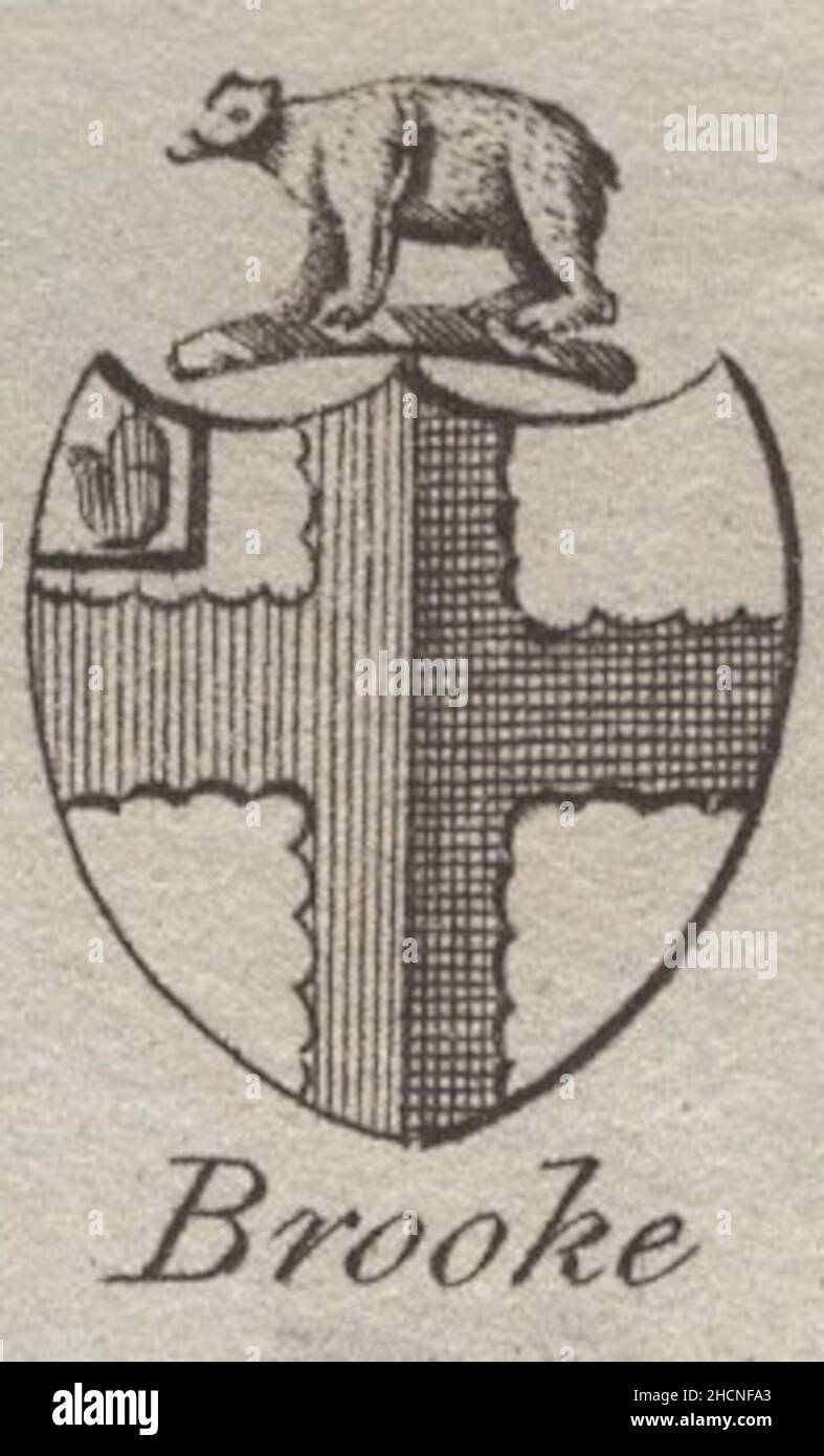 antique 18th century engraving heraldy coat of arms, English Baronet ...