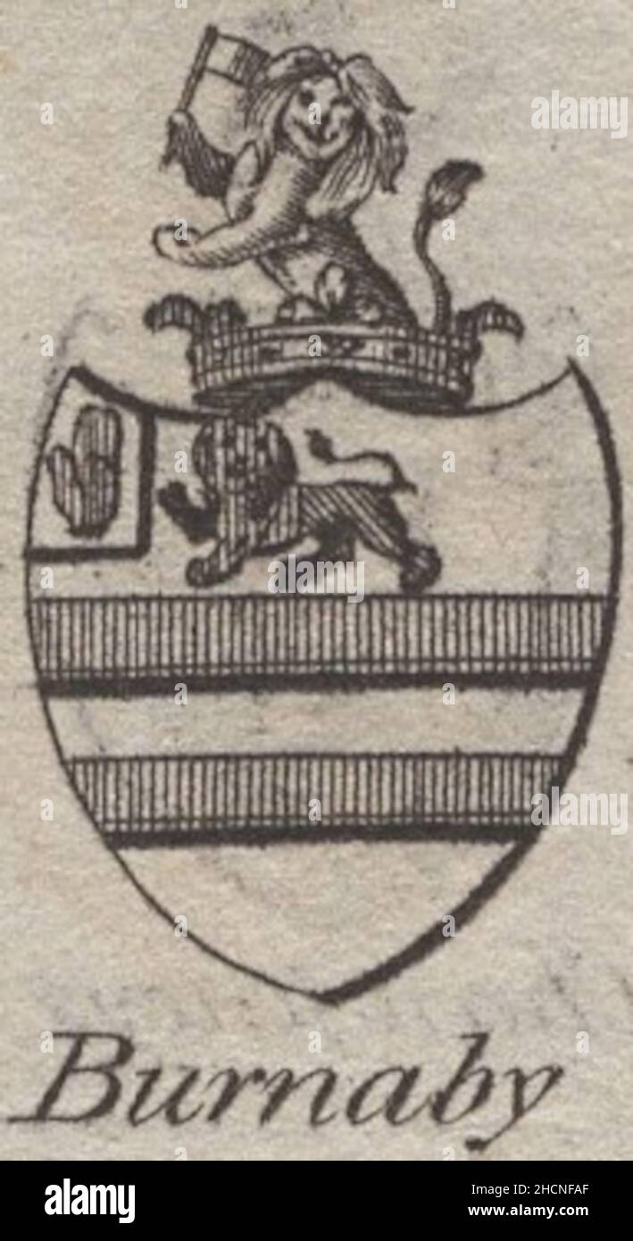 antique 18th century engraving heraldy coat of arms, English Baronet ...
