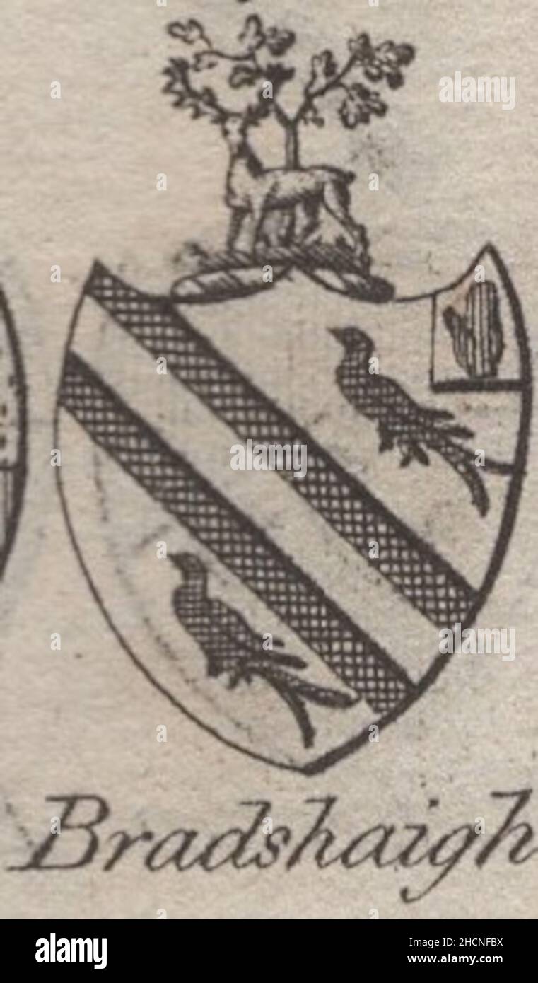 antique 18th century engraving heraldy coat of arms, English Baronet ...
